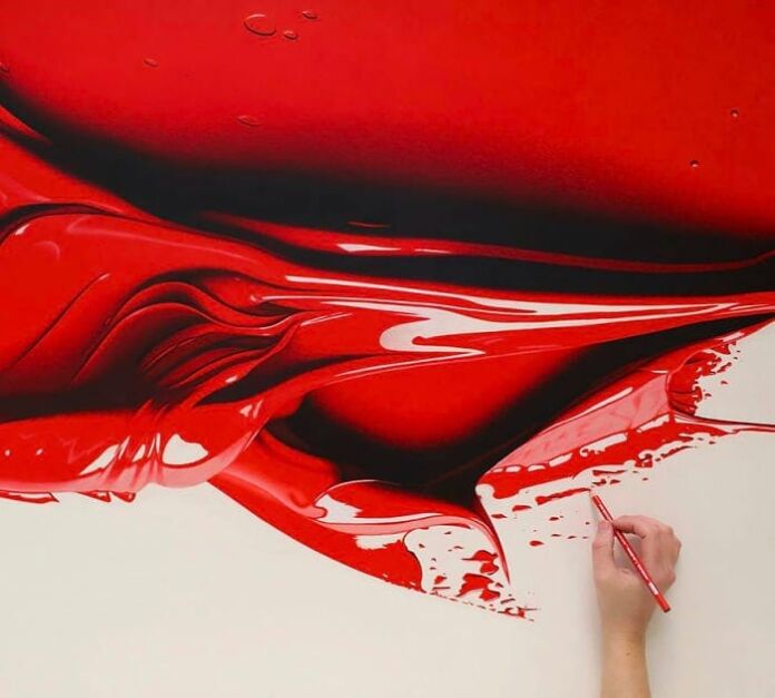 CJ Hendry: hyper-realistic paint blob pencil drawings
