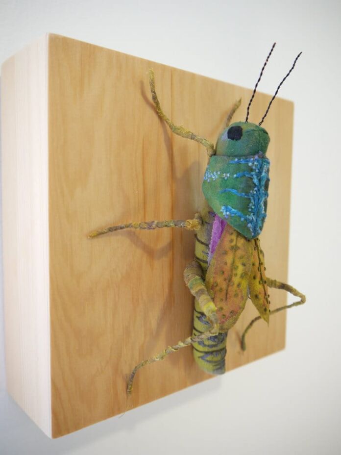 Textile sculptures of moths, butterflies, and other insects by Yumi Okita