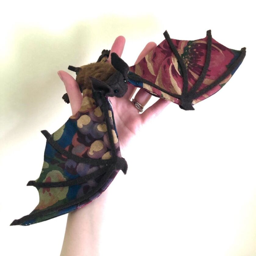 Molly Burgess: moth and bat fiber sculptures