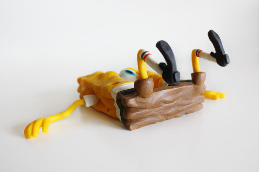 Handmade polymer clay sculptures of SpongeBob by Alex Palazzi & Cecilia ...