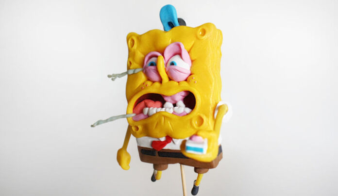Handmade polymer clay sculptures of SpongeBob by Alex Palazzi & Cecilia ...