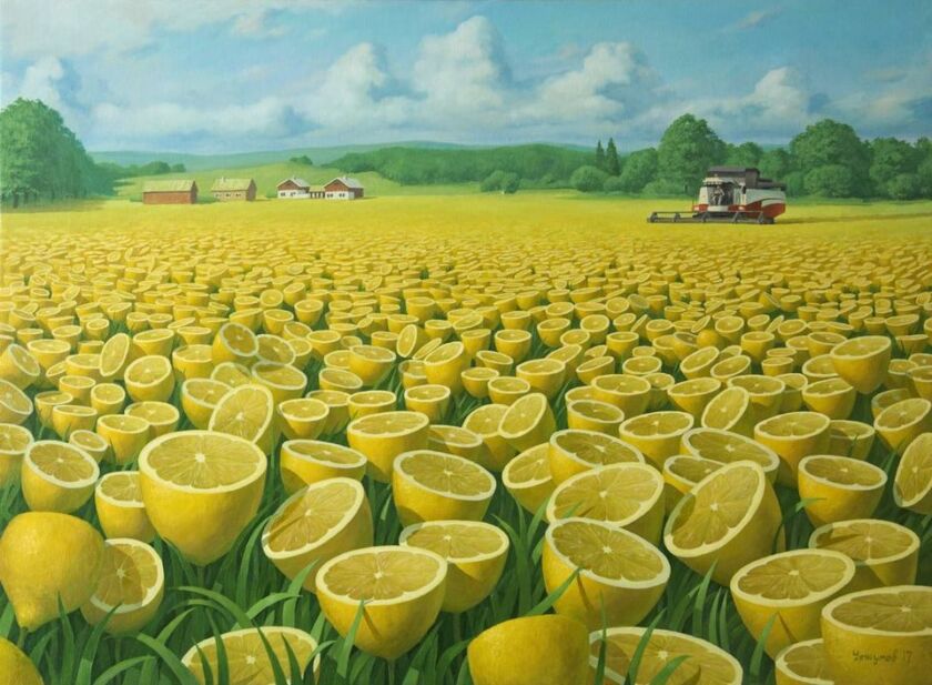 Vitaliy Urzhumov: surreal lemon-themed paintings