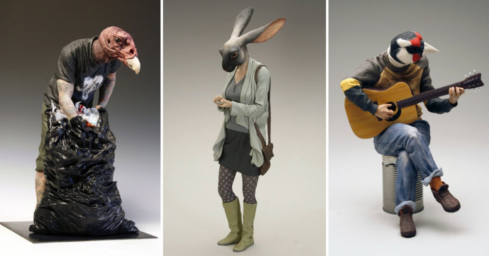 The human-animal hybrid creatures of Italian sculptor Alessandro Gallo ...