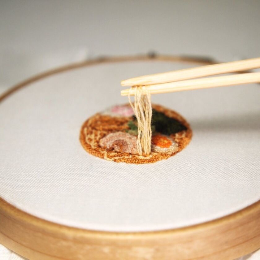 Ipnot: hyper-realistic embroidered food sculptures