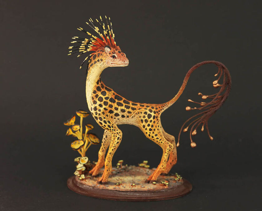 Evgeny Hontor: velvet clay mythical animal sculptures