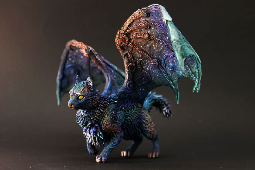 Evgeny Hontor: velvet clay mythical animal sculptures