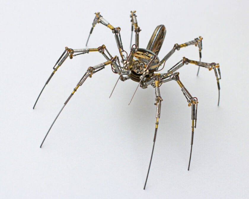 Fantastical steampunk creatures made from old watch parts by Peter ...