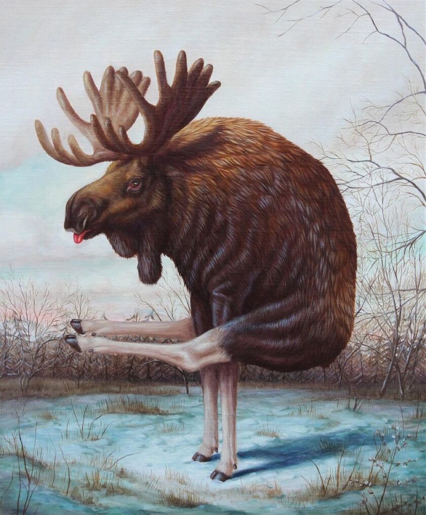 Bruno Pontiroli: surreal contorted and twisted animal paintings