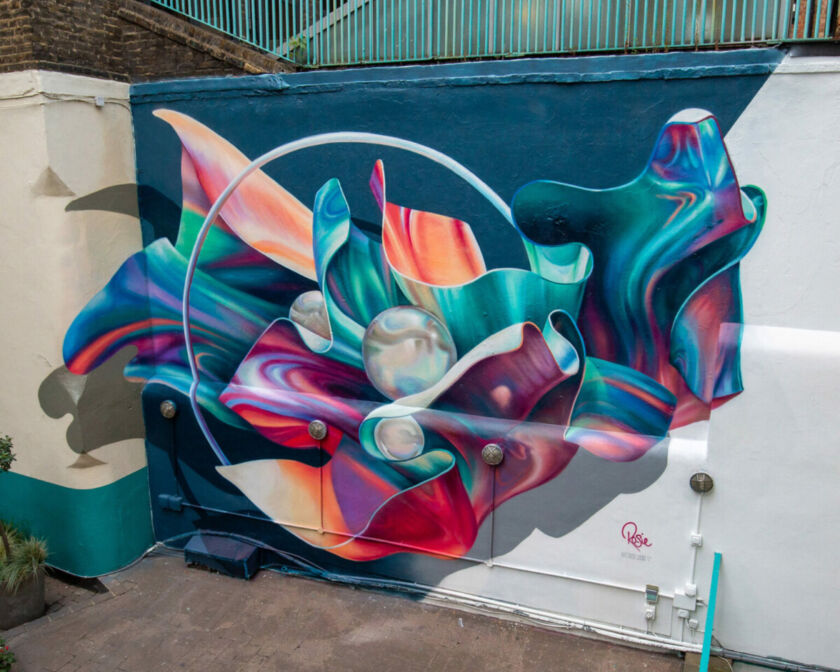 Rosie Woods: large-scale murals of iridescent fabrics