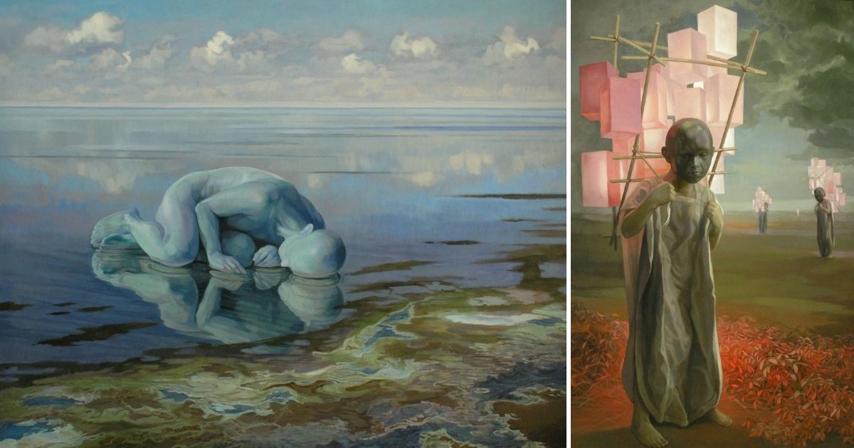 The formidable surrealist oil and resin paintings of Mirosław Siara ...