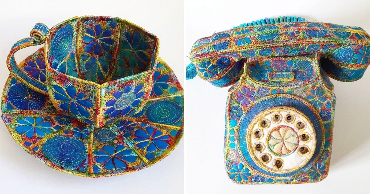 Gorgeously patterned textile sculptures of household objects by Sue ...