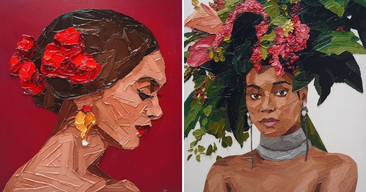 Elena Gual Baquera: female impasto figurative paintings