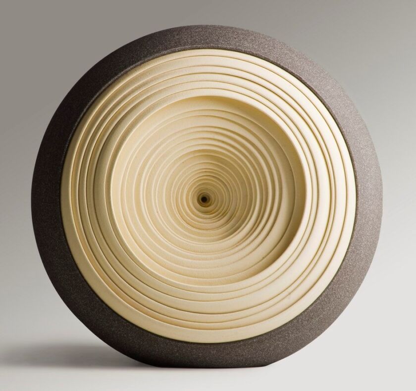 Matthew Chambers: spherical ceramic sculptures with spiral layers