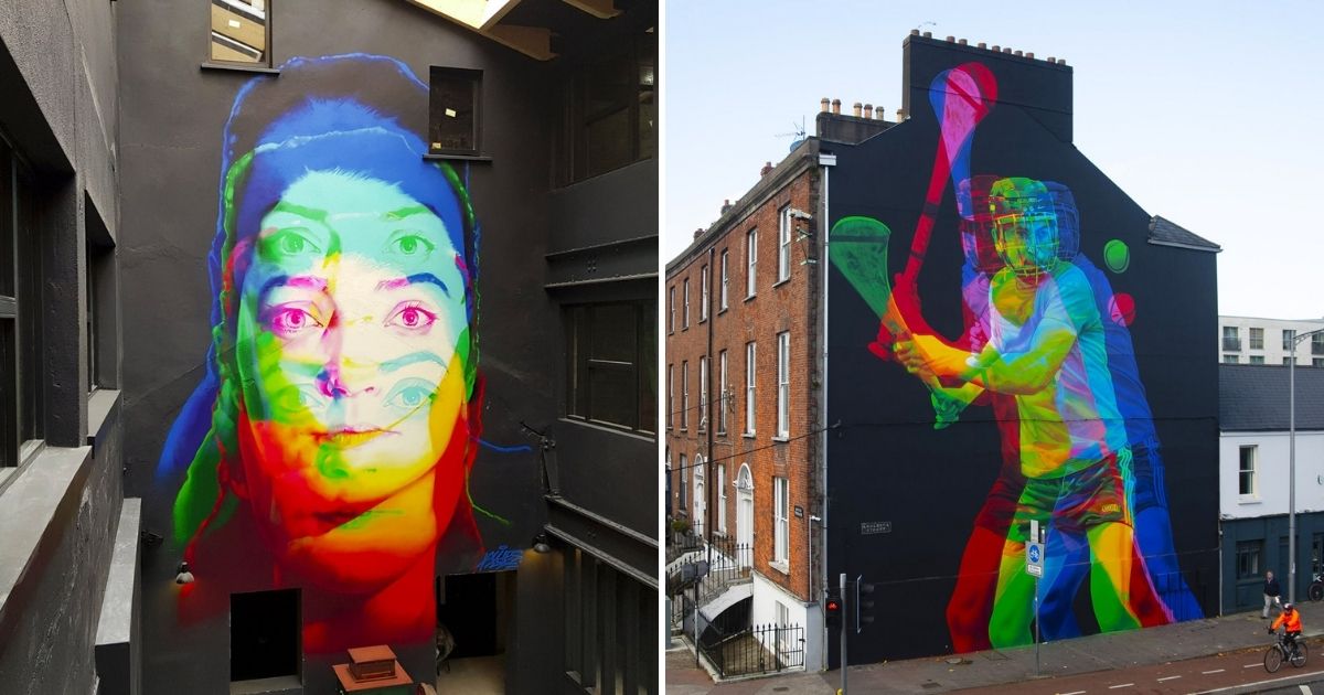 Juxtaposing beauty: Aches' murals marry hyper-realism with bold RGB ...