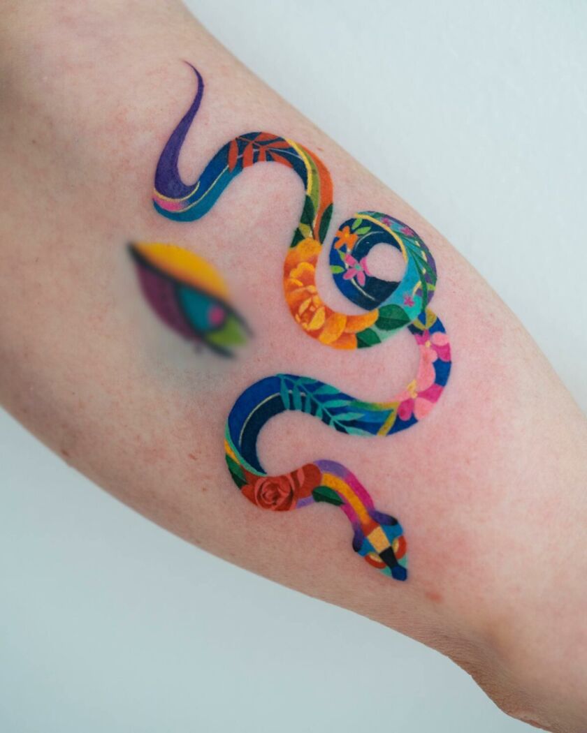 Vivid fauna and flora: multicolored figurative tattoos by Zihee ...