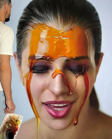 Fabiano Millani: hyper-realistic honey-covered portraits