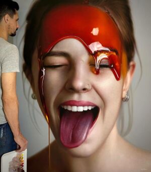 Light, texture, soul: Fabiano Millani's hyper-realistic portraits captivate with honey's embrace ...