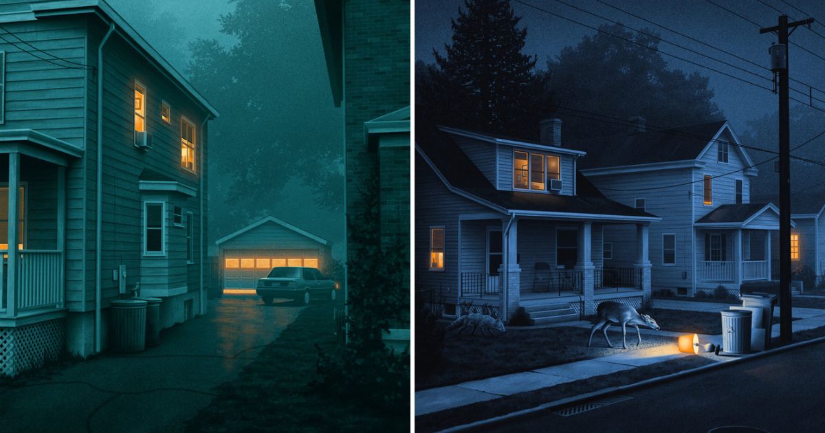 Nicholas Moegly: nostalgic suburb night scene paintings — Visualflood
