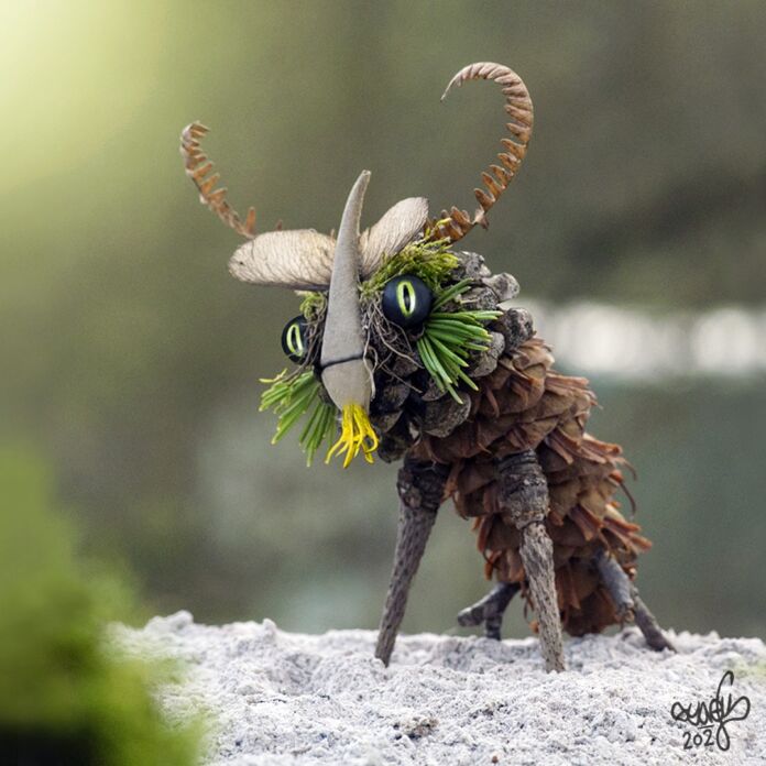 Sylvain Trabut: forest creatures from natural elements