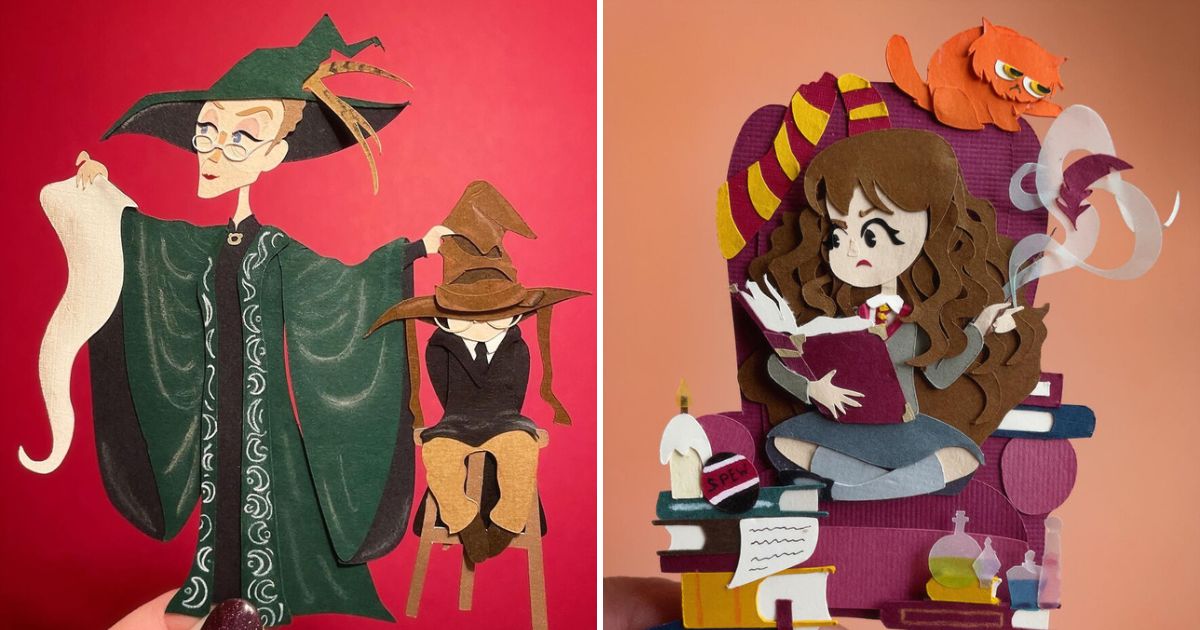 Kristy Edgar creates adorable paper cuts of Harry Potter characters ...