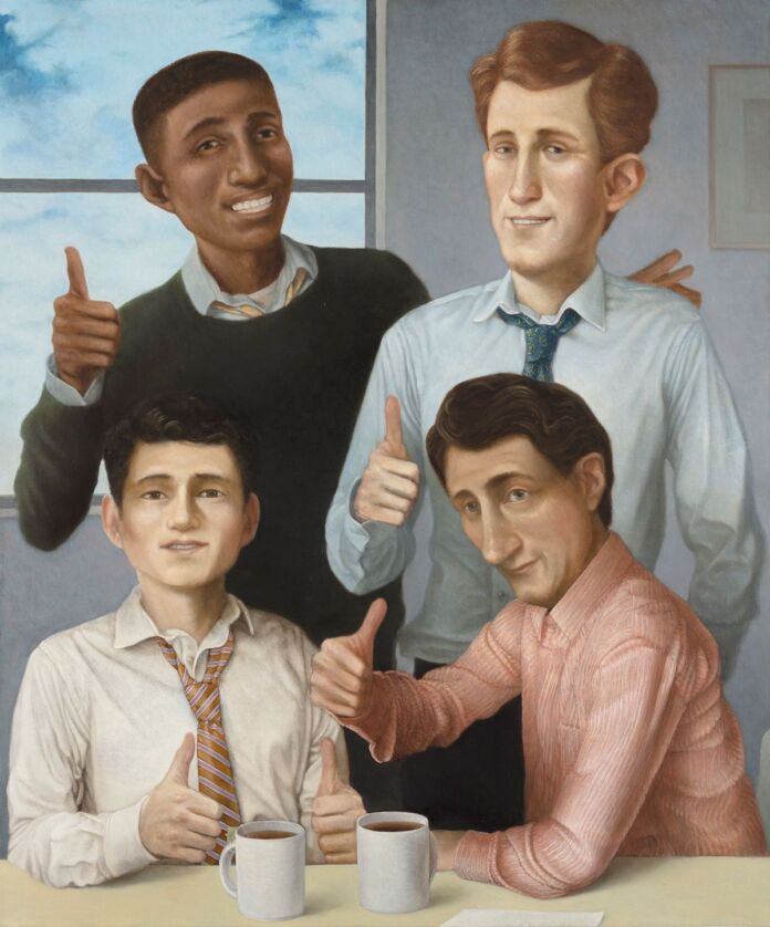 Pablo Barba: allegorical office scene paintings