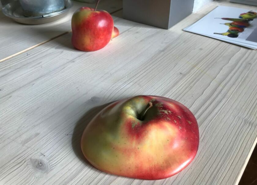 Yosuke Amemiya: hyper-realistic melting apple sculptures