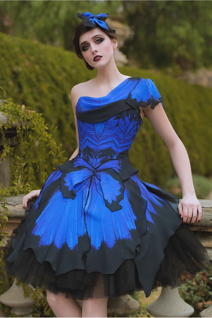 Bibian Blue: butterfly wing-inspired dresses and corsets