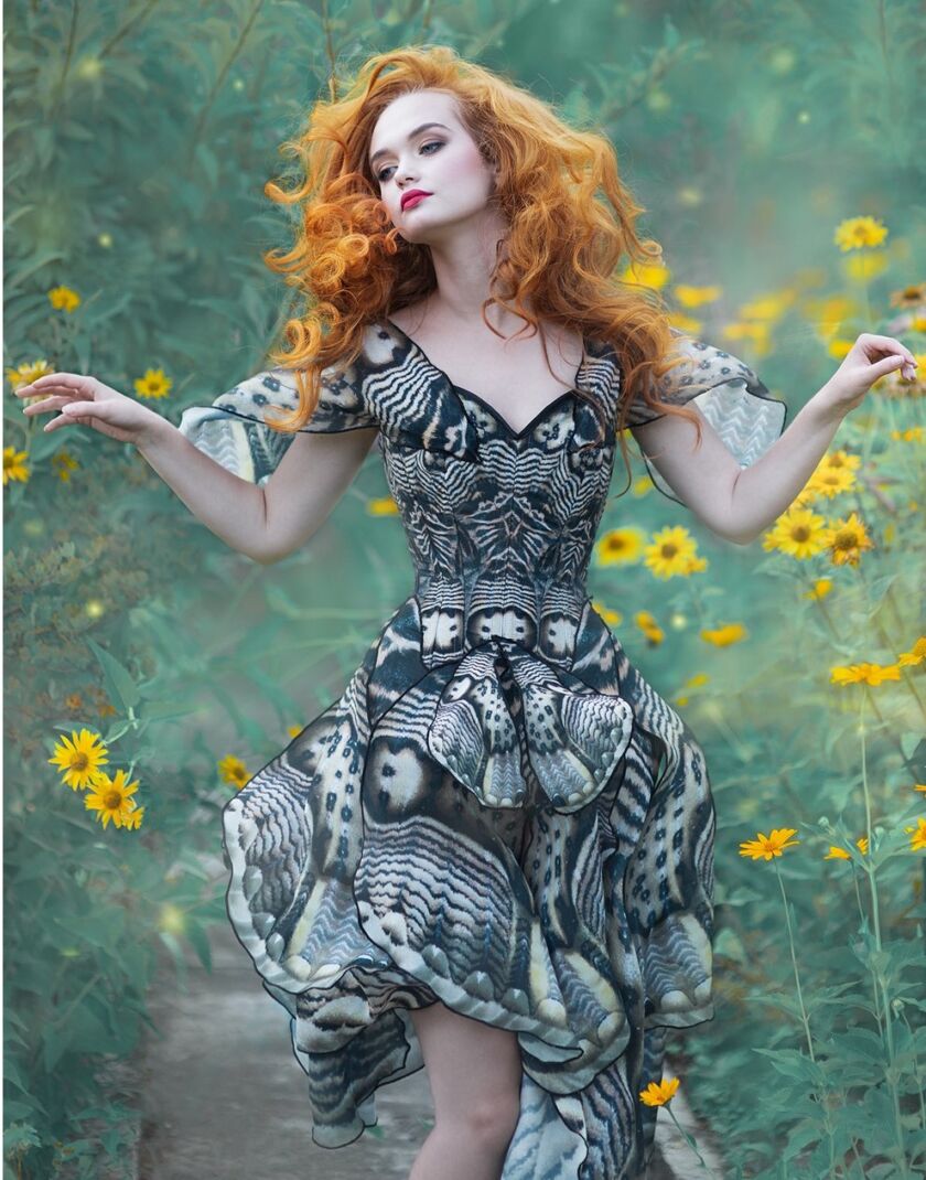 Bibian Blue: butterfly wing-inspired dresses and corsets