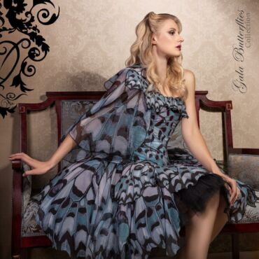 Bibian Blue: butterfly wing-inspired dresses and corsets