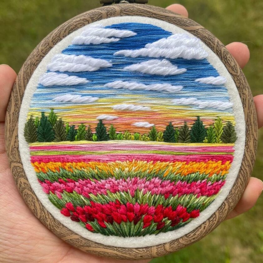 Sew Beautiful: embroidery hoop art of natural landscapes