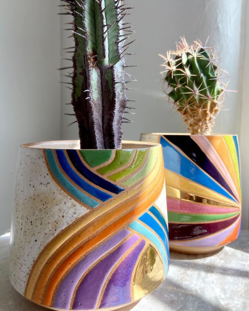 Christine Tenenholtz: gorgeous multicolored rainbow ceramics