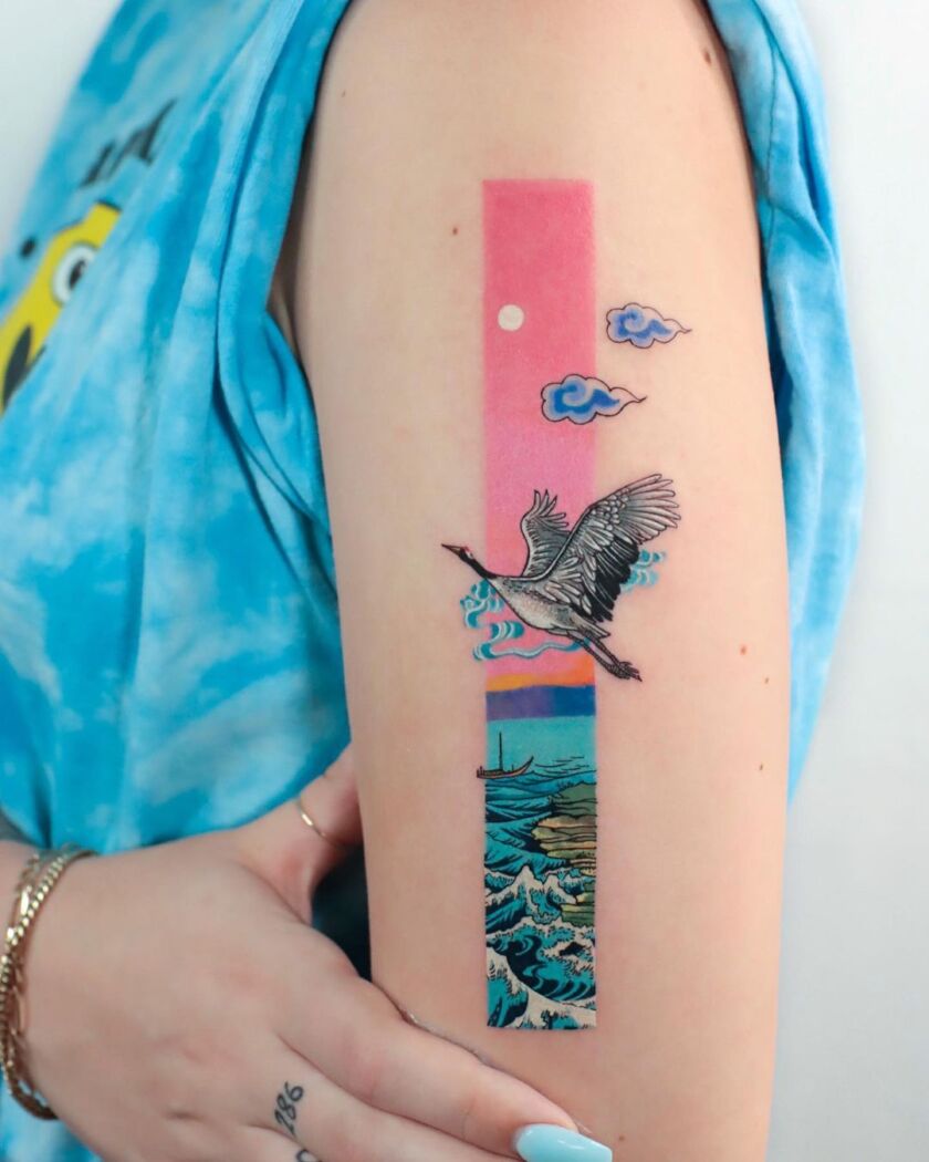 Jing: amazingly intricate colorful vertical tattoos