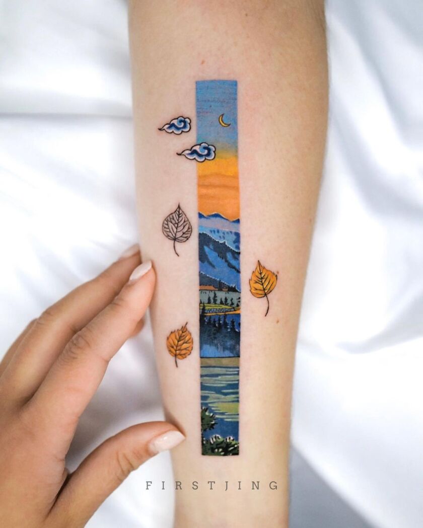Jing: amazingly intricate colorful vertical tattoos