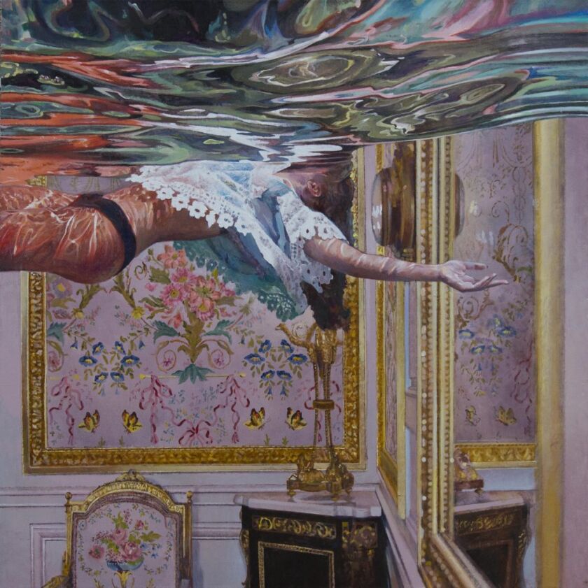 Ivana Zivic: surrealist figures in flooded room paintings