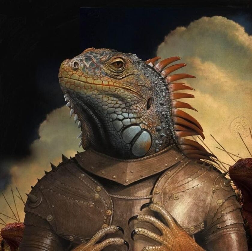 Bill Mayer: humorous classical animal portrait paintings