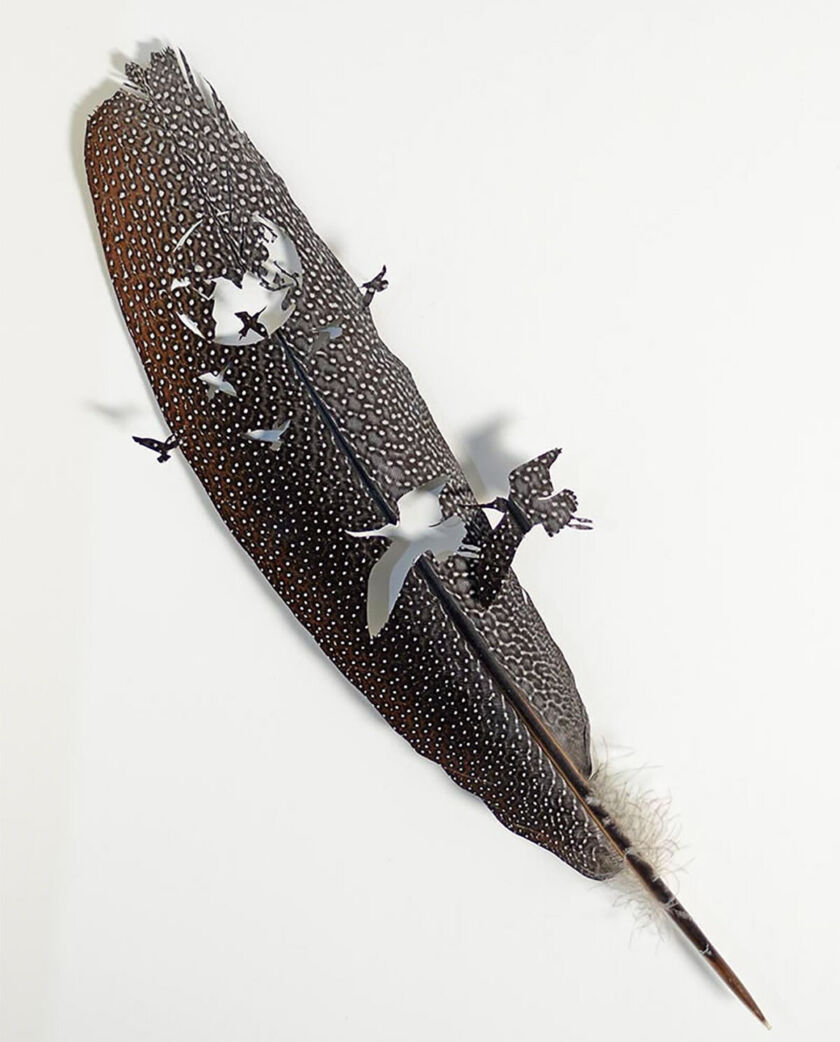 Chris Maynard: intricate figurative art carved from feathers