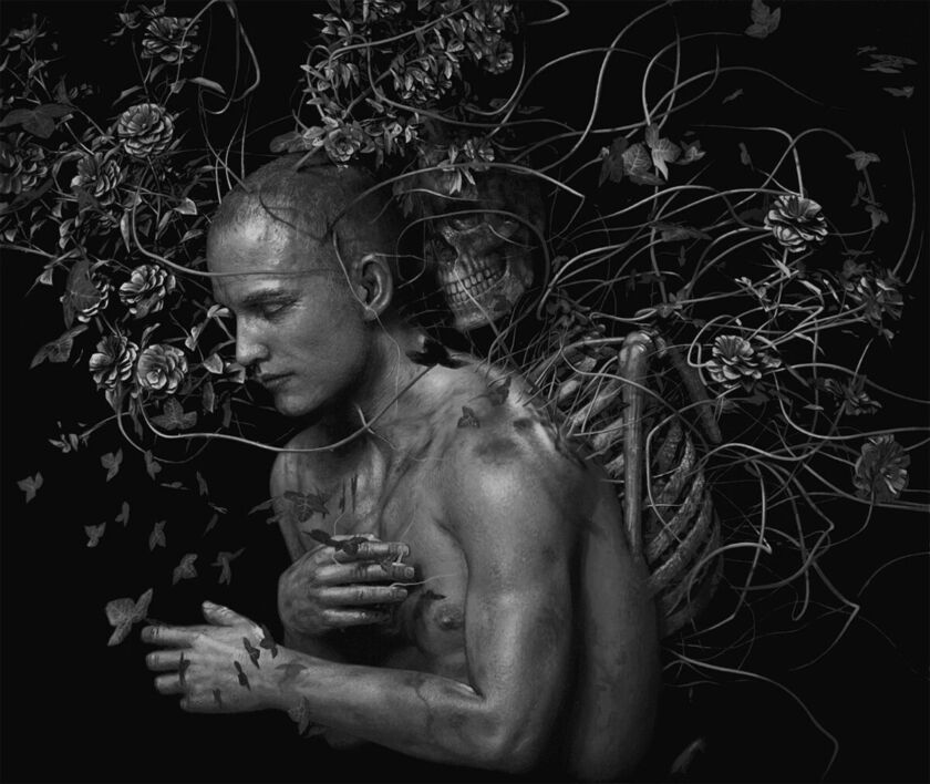 Weave: unveiling the eerie beauty of monochromatic figures in Ben Howe's surreal paintings ...