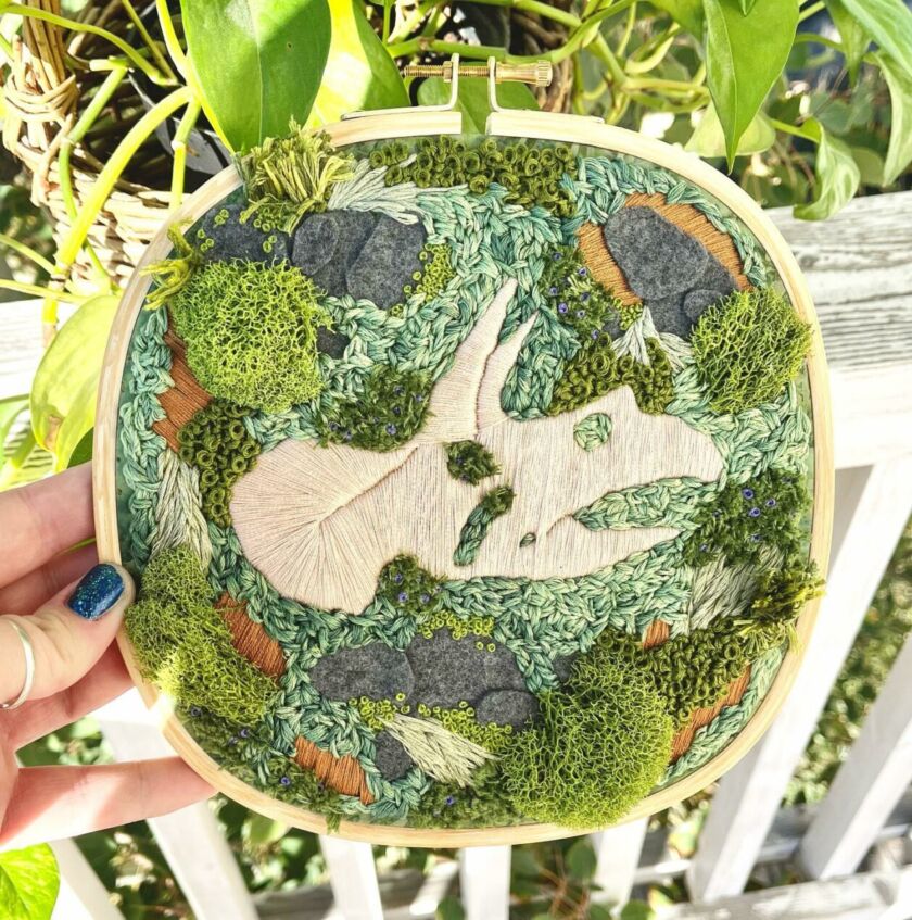 Embroidered fossils: the nature-inspired embroidery art of Rachel Crisp ...