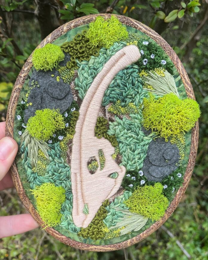 Embroidered fossils: the nature-inspired embroidery art of Rachel Crisp ...