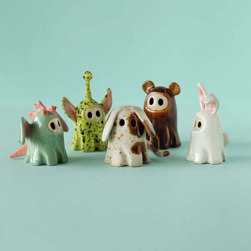 Lisa Agnetun: miniature ceramic ghost sculptures