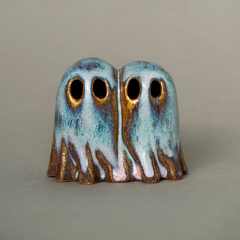 Lisa Agnetun: miniature ceramic ghost sculptures
