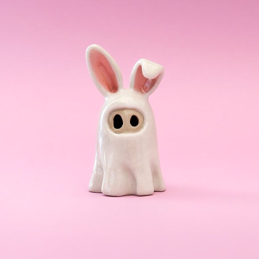 Lisa Agnetun: miniature ceramic ghost sculptures