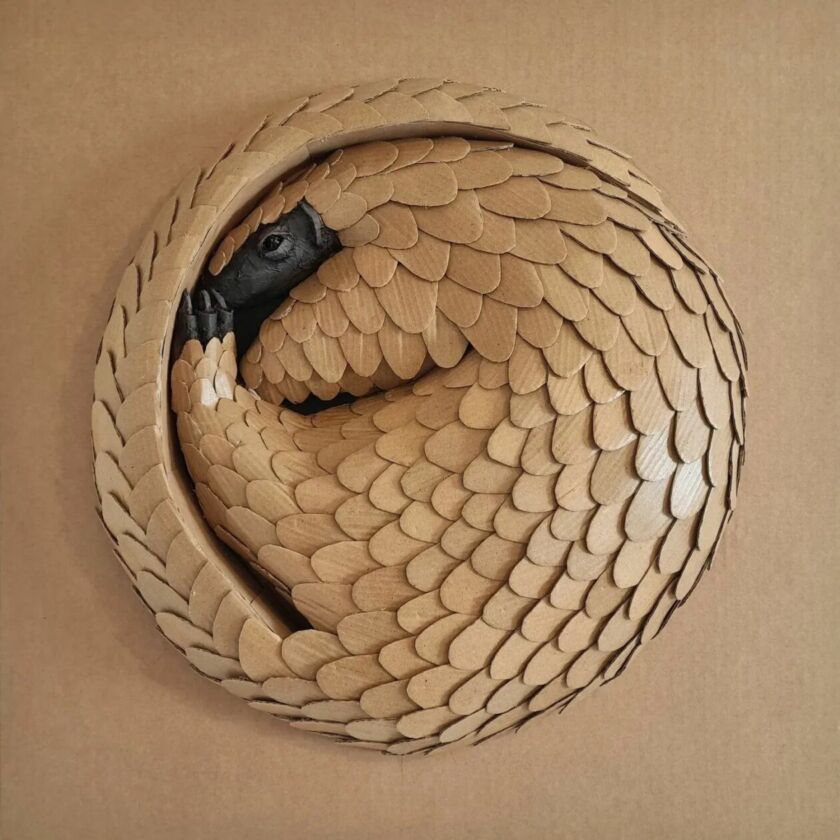 Striking lifelike animal sculptures made from cardboard by Josh ...