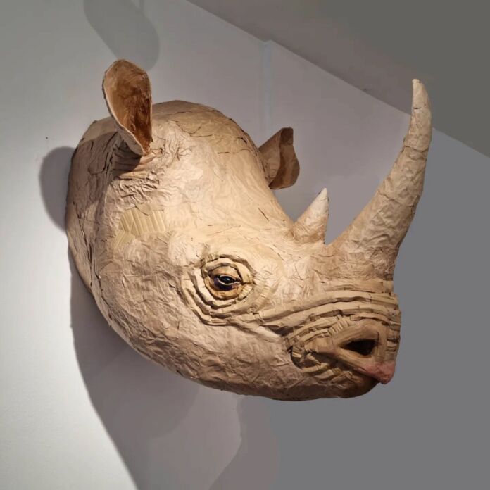 Striking lifelike animal sculptures made from cardboard by Josh ...