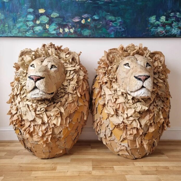 Josh Gluckstein: lifelike animal sculptures from cardboard