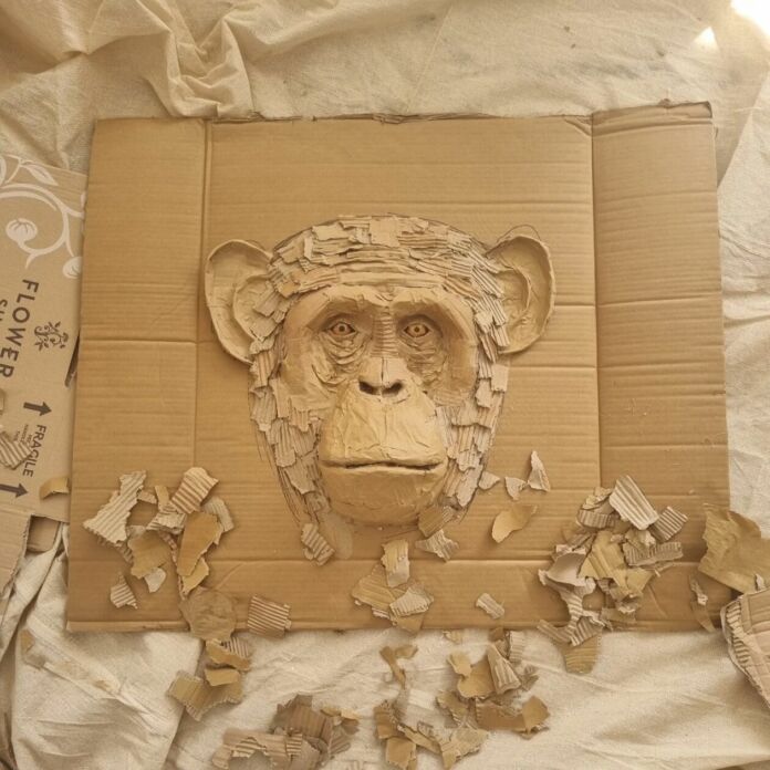 Striking lifelike animal sculptures made from cardboard by Josh ...