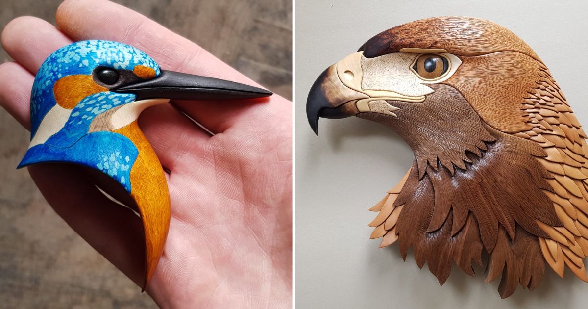 T.A.G. Smith: wood sculptures of birds and feathers