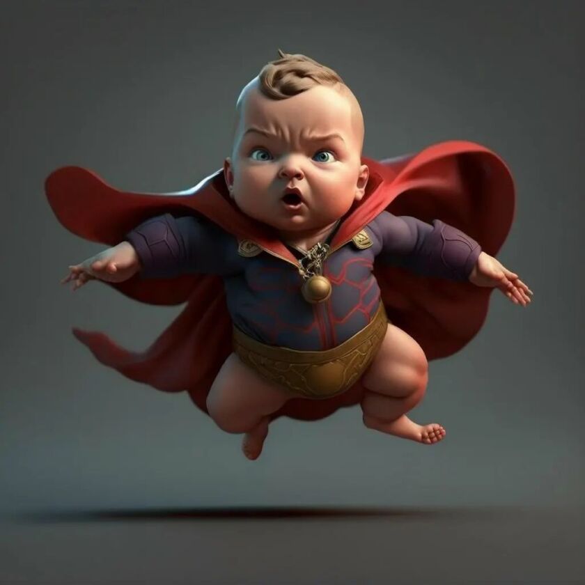 Topher Welsh: AI-generated Marvel heroes as cute babies