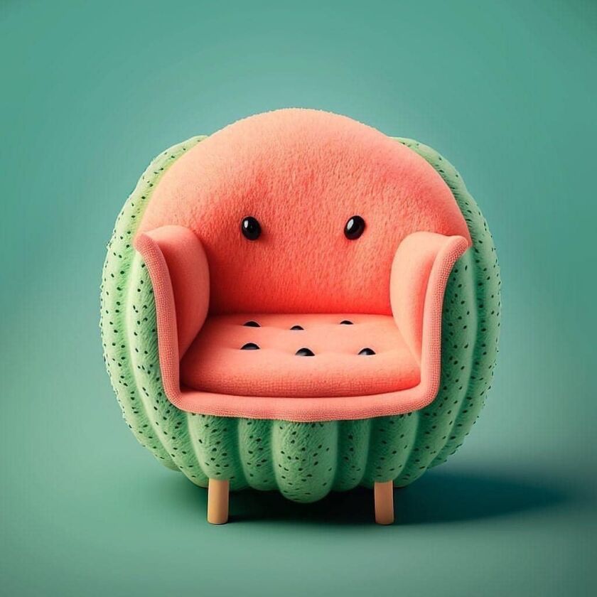Bonny Carrera: AI-generated fruit and vegetable chairs