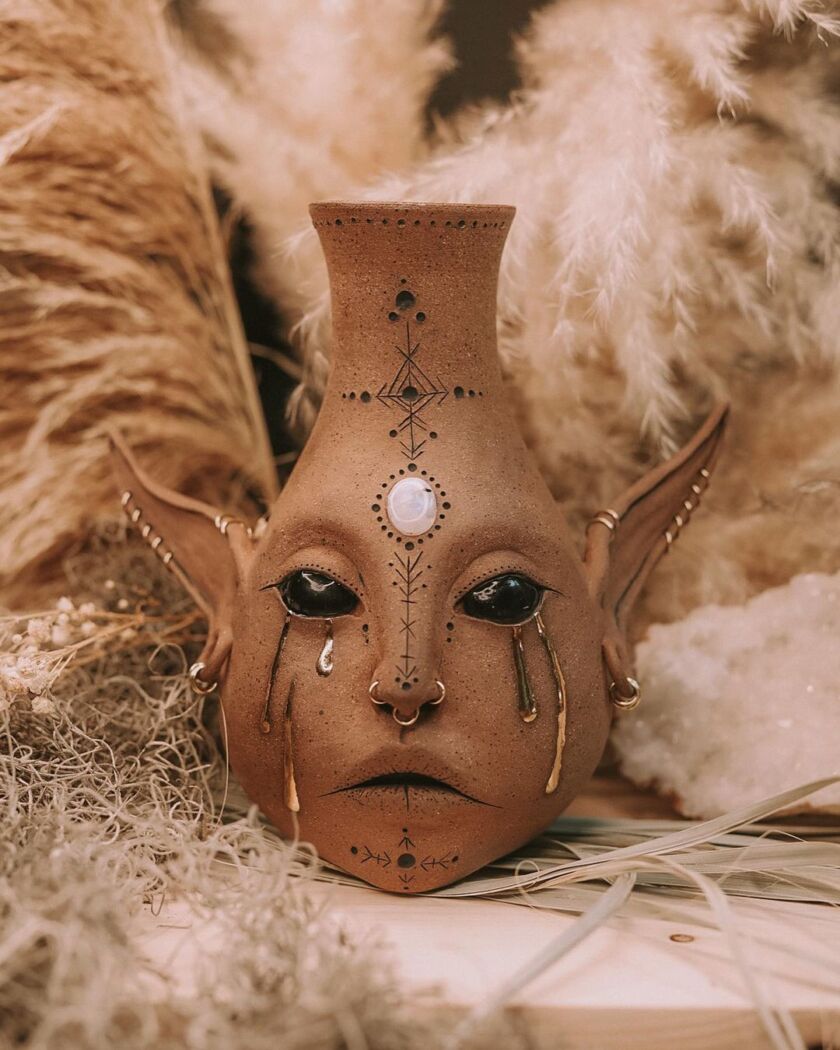 Kenzie: detailed figurative fantasy ceramic sculptures